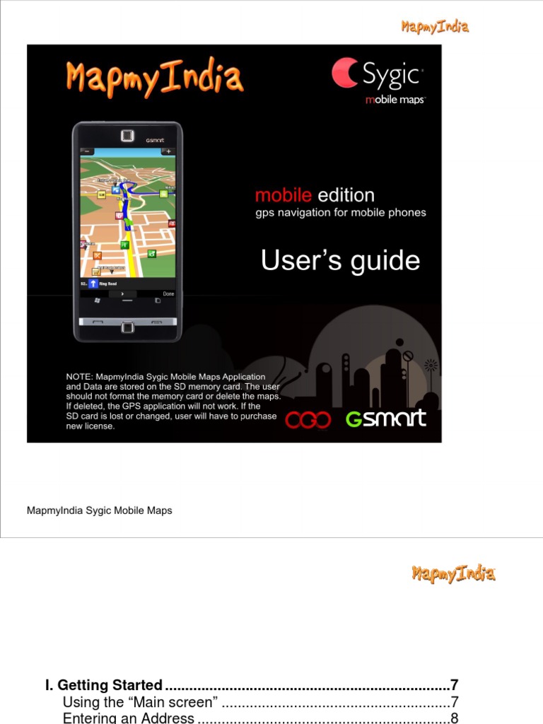 User Guide - Map My India Sygic Mobile Maps | PDF | License | Global ...