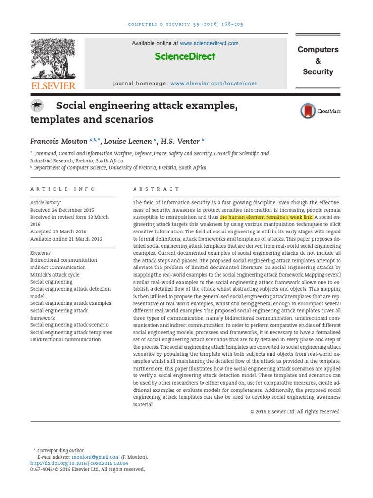 Social Engineering Attack Templates | PDF | Social Engineering ...
