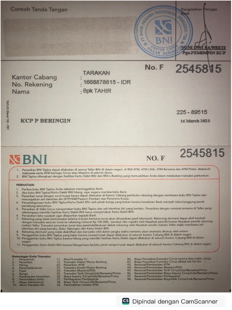 rekening sudirman 2 | PDF