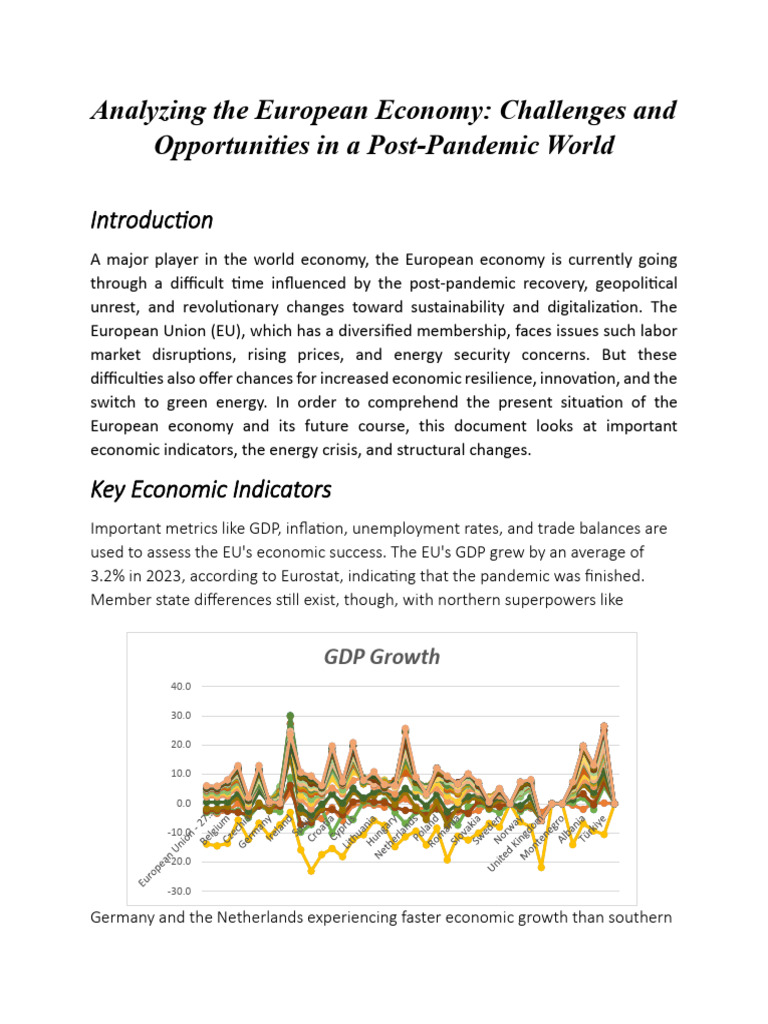 Analyzing The European Economy | PDF | European Union | Economy Of Europe