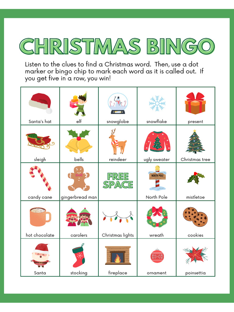Christmas Bingo Game Instructions | PDF | Santa Claus | Christmas