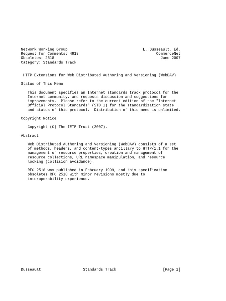 rfc4918-WebDAV | PDF | Uniform Resource Identifier | Computing