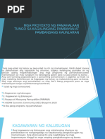 5 Mga Proyekto NG Pamahalaan Tongu Sa Kagalingang Pambayan at Pambansang Kaunlaran | PDF
