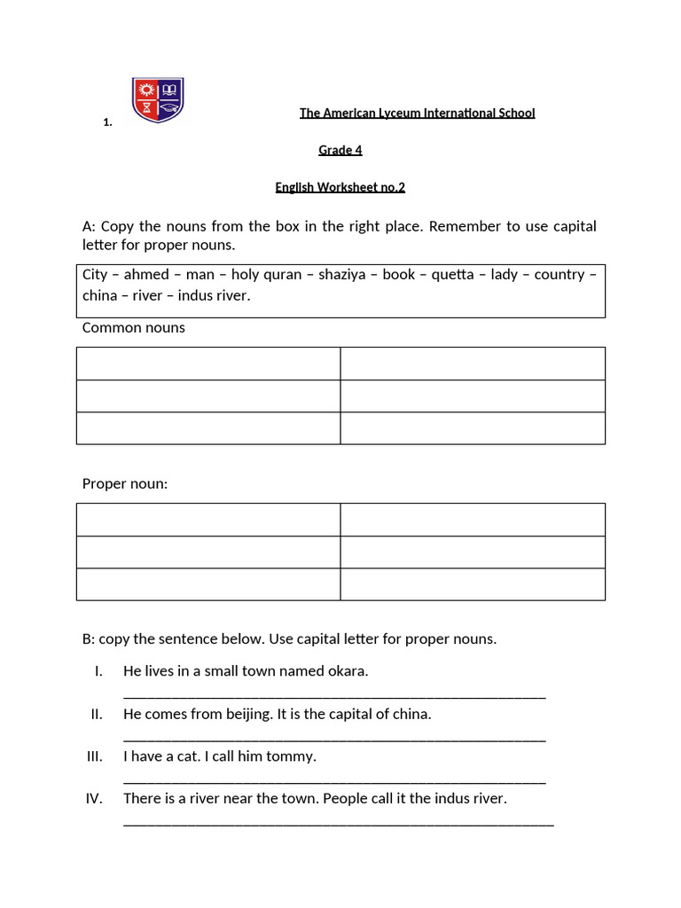 g4 Common Noun | PDF