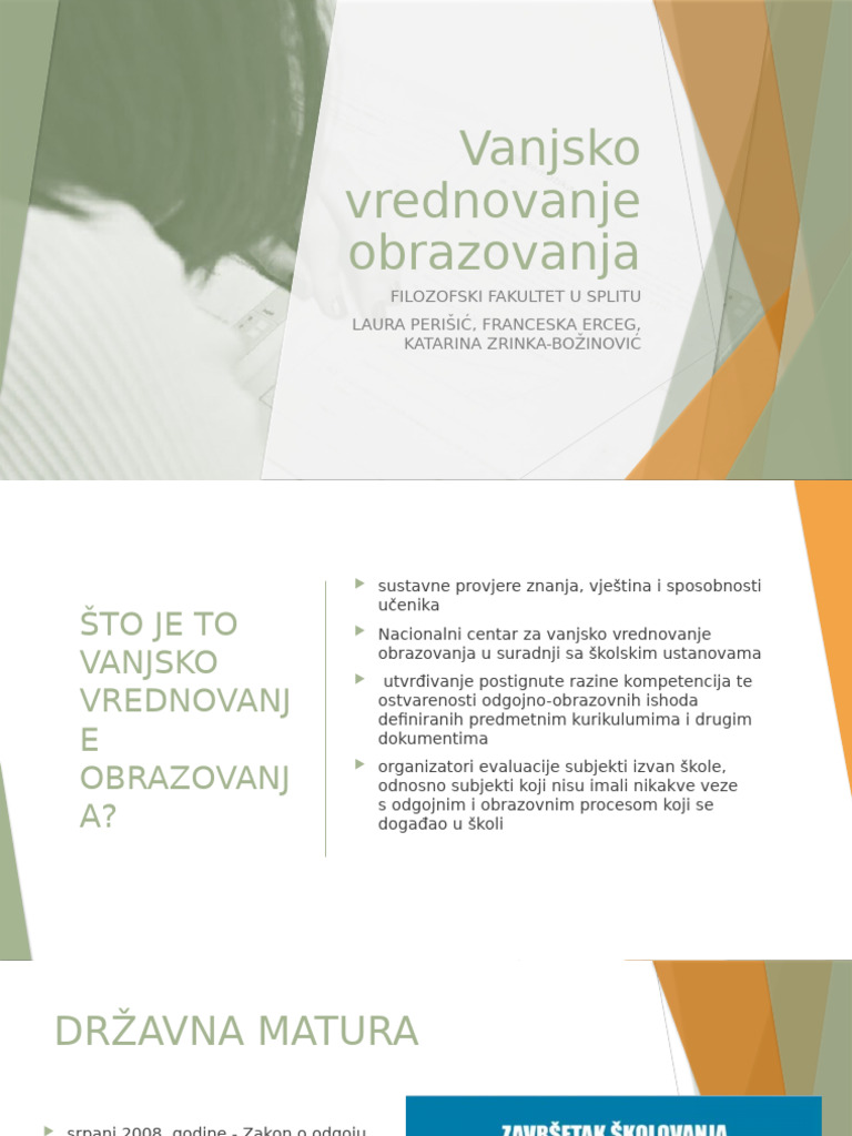 Vanjsko Vrednovanje Obrazovanjaa | PDF