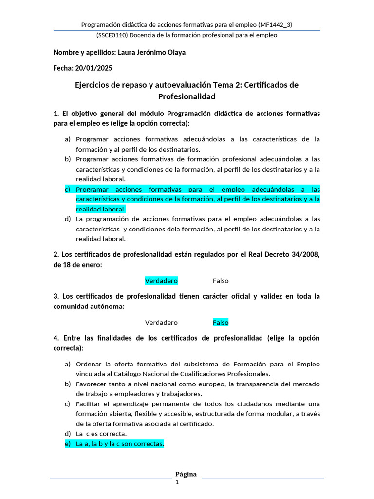 Ejercicios de Repaso y Autoevaluación Tema 2 Eboranet | PDF | Enseñando | Aprendizaje