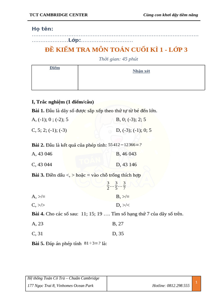 L3 - Đề kiểm tra | PDF