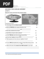 Geography Grade 5 Baseline Assessment Tasks | PDF | Agriculture ...