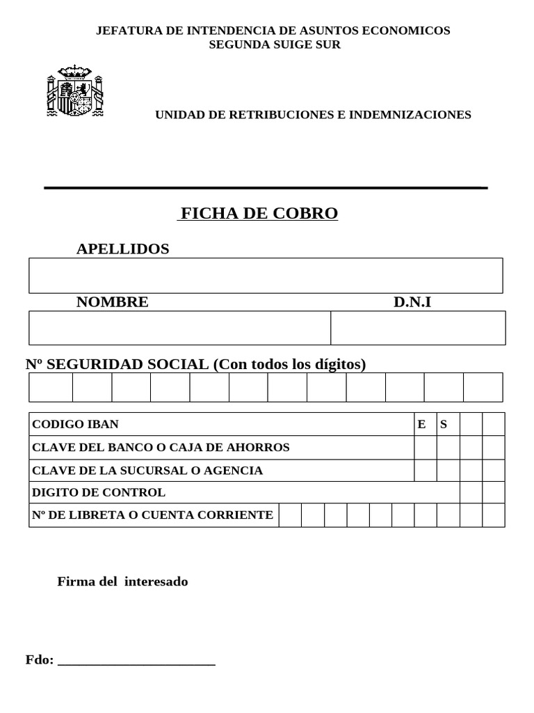 Ficha Cobro Cefot 2 | PDF