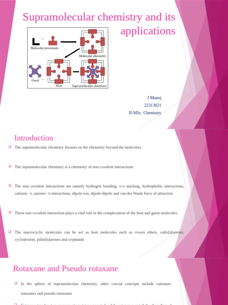 Supramolecular Chemistry and Its Applications | PDF | Supramolecular Chemistry | Chemistry