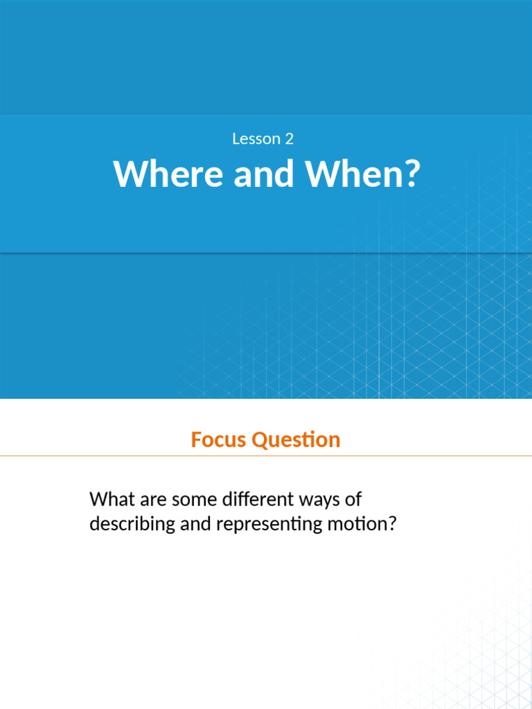 Module 2 Representing Motion-Lesson 2 Where and When | PDF | Euclidean ...