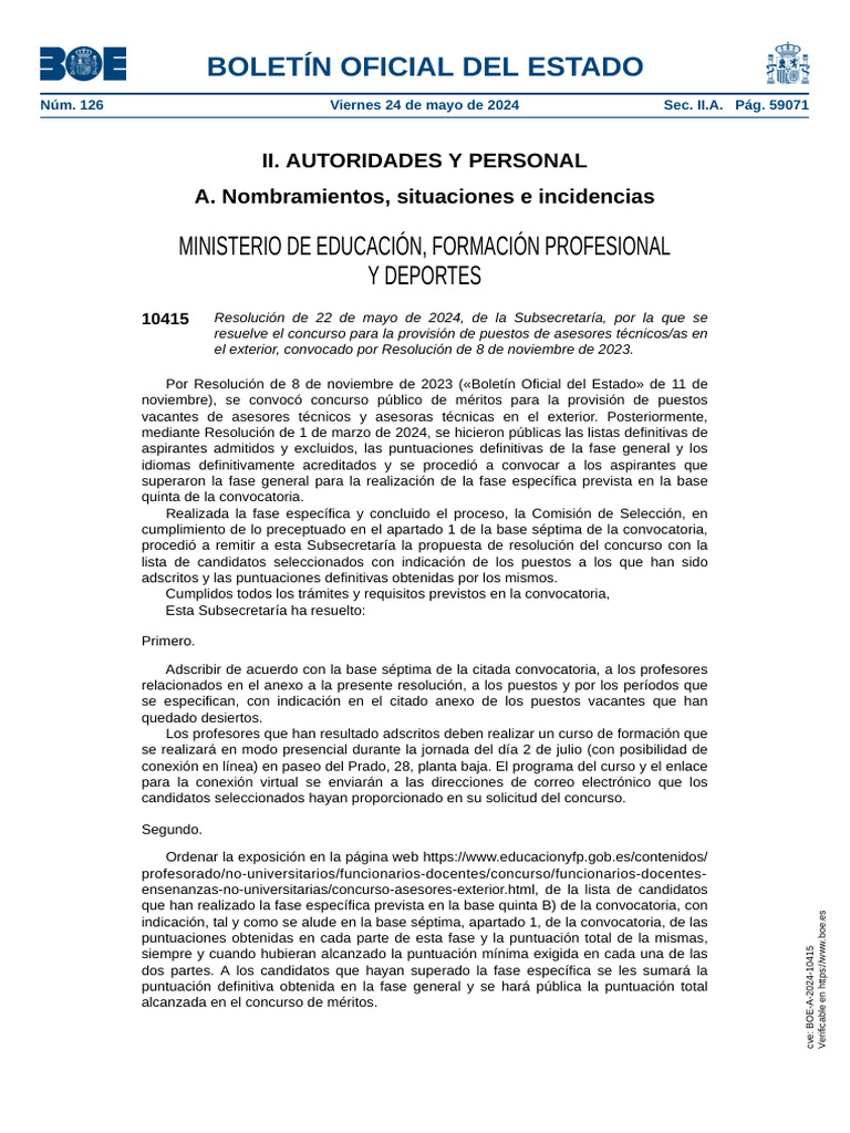 BOE-A-2024-10415 | PDF | España | Gobierno