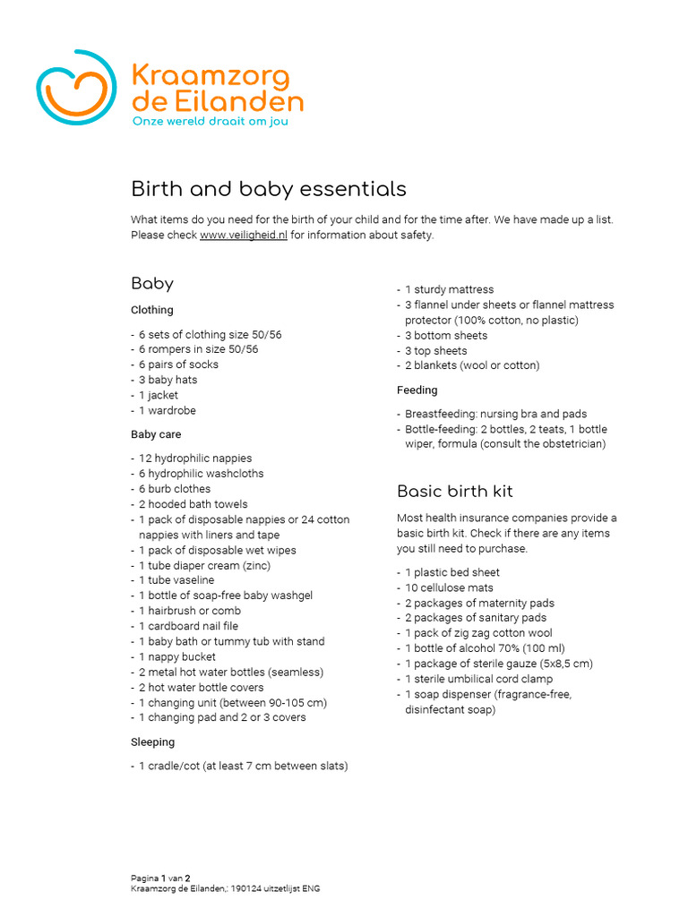 192401-Checklist-benodigdheden-WEB-DEF-ENG | PDF | Diaper