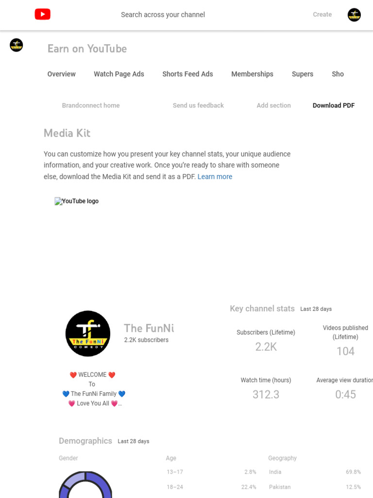Earn On YouTube - YouTube Studio | PDF