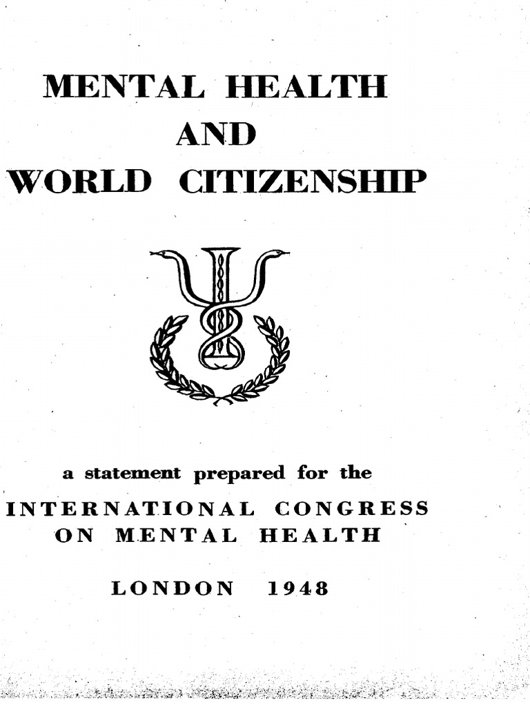 Mental Health and World Citizenship, 1948 | PDF | Psychiatry | Science