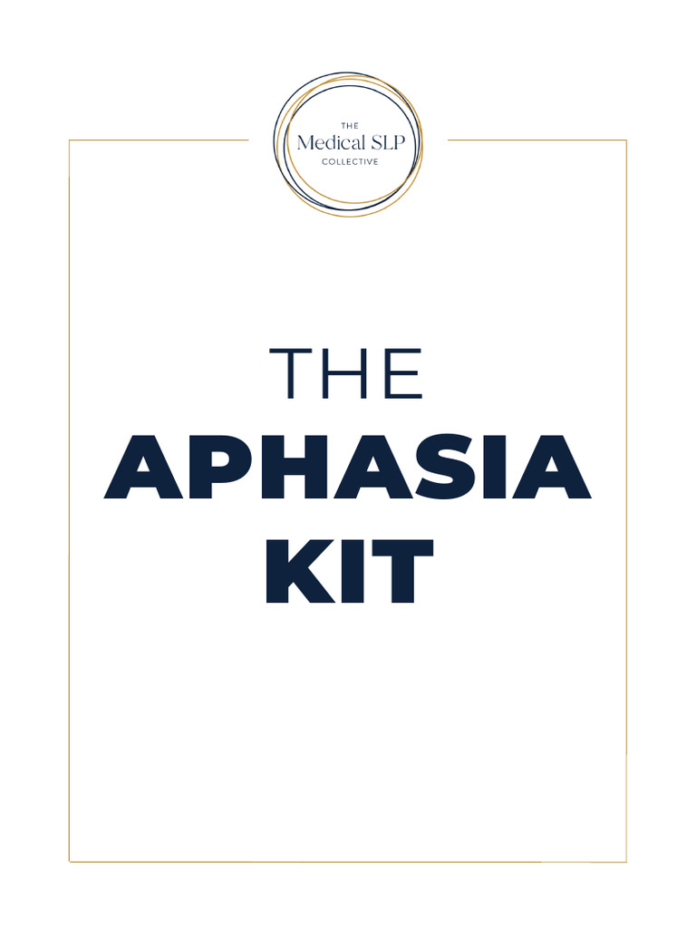 Aphasia Kit | PDF | Aphasia | Speech