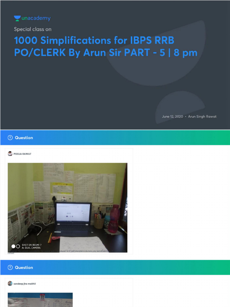 1000 - Simplifications - For - IBPS - RRB - POCLERK - by Arun Sir | PDF