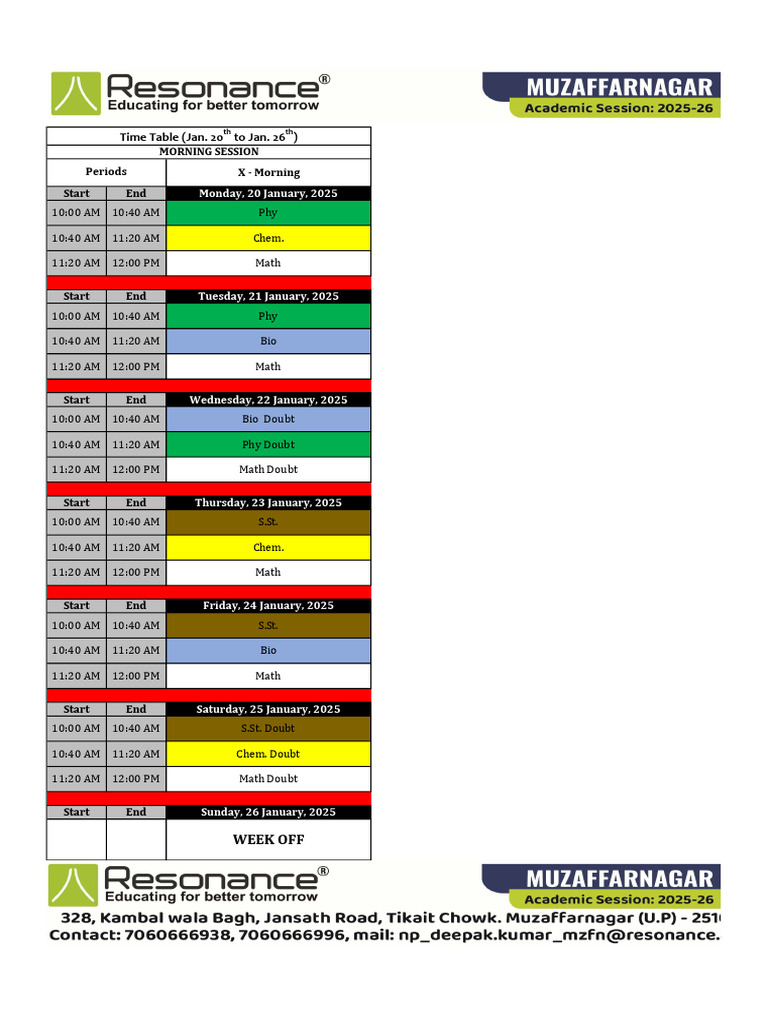 PCCP Morning MZFN Tt-28 | PDF