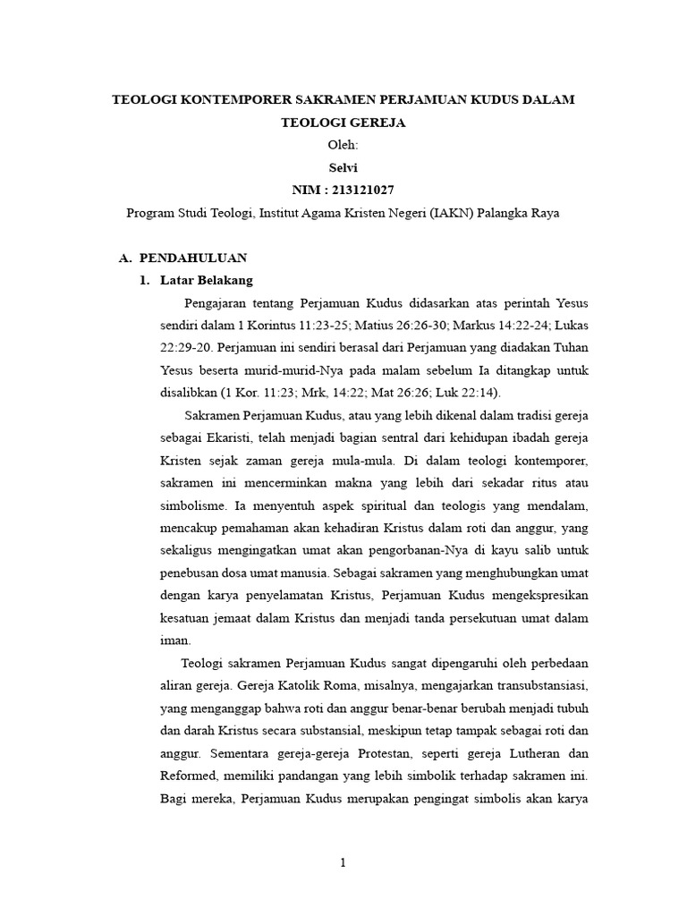 Paper Teologi Kontemporer | PDF