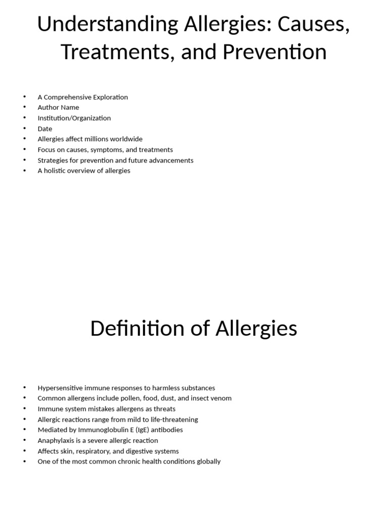 Allergies Presentation | PDF | Allergy | Allergen