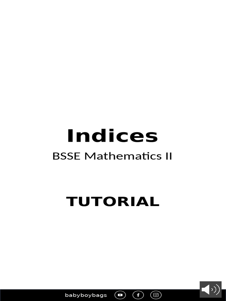 Indices Tutorial | PDF