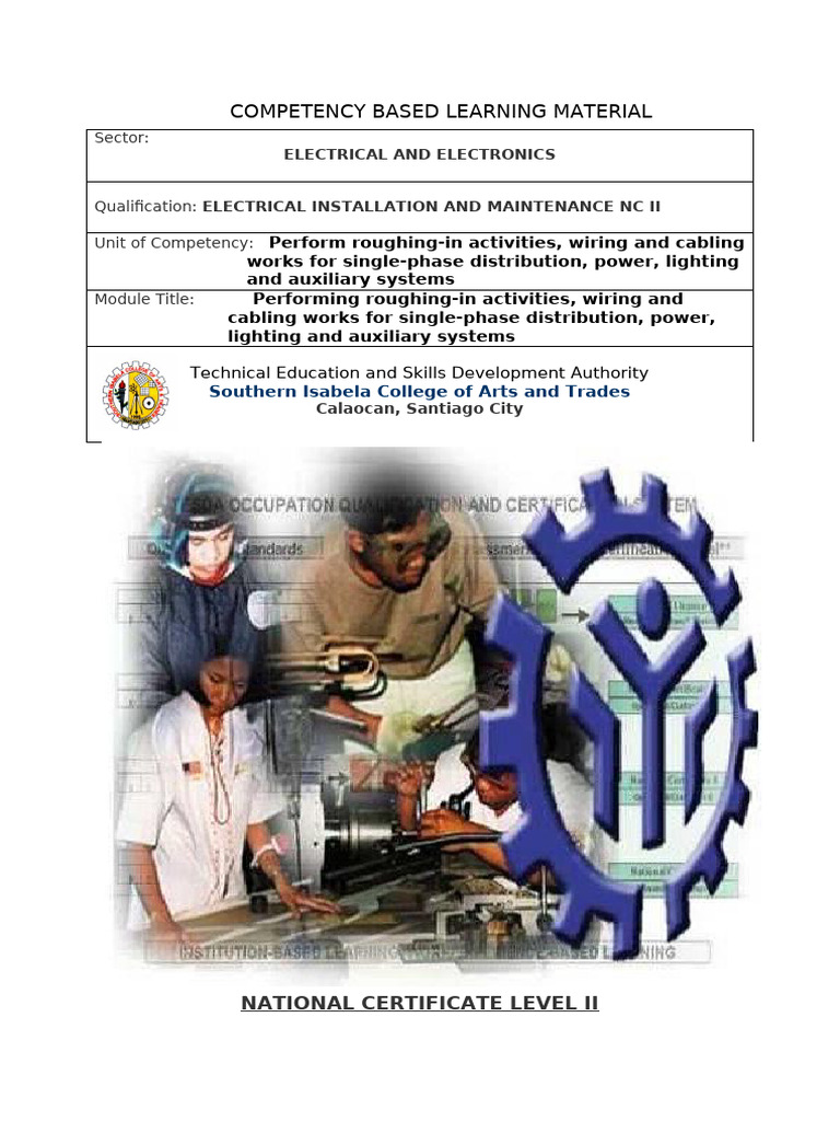 Perform Roughing-in Activities Rev.1 | PDF | Electrical Wiring ...