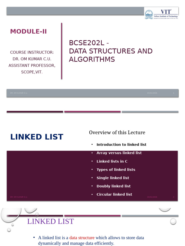 Module 2 DSA T4 List SLL DLL CLL | PDF | Pointer (Computer Programming) | Computing