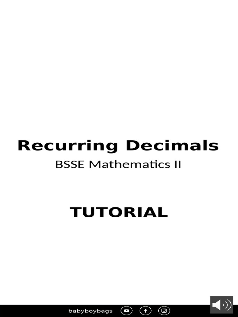 Recurring Decimal Tutorial | PDF