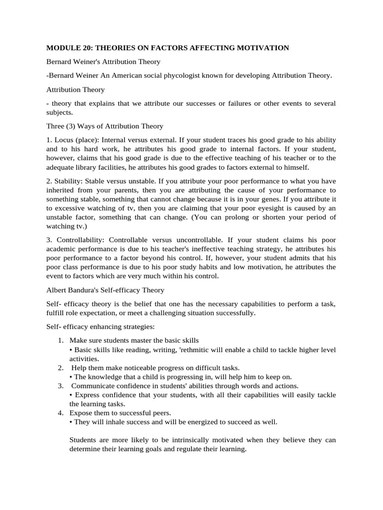 MODULE-20-ACTIVITY | PDF | Motivation | Motivational