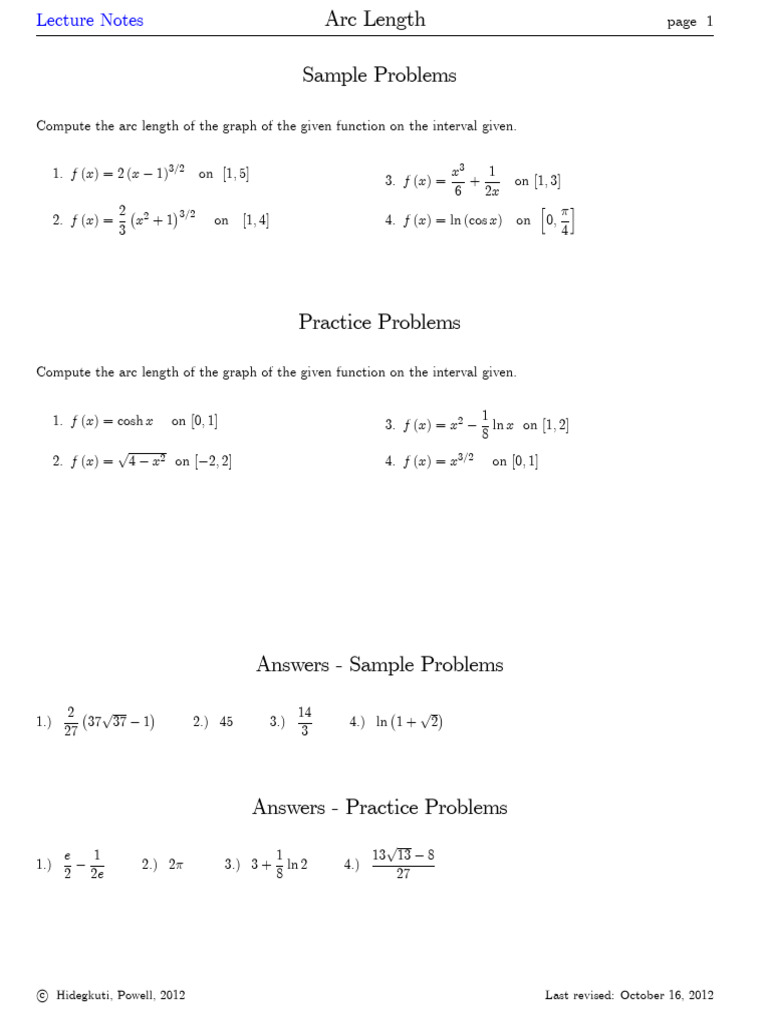 Arclength Pdf Mathematical Analysis Mathematical Relations