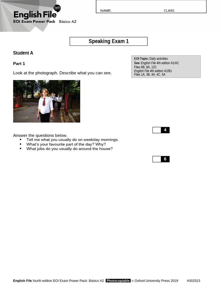 A2_Speaking _1 | PDF