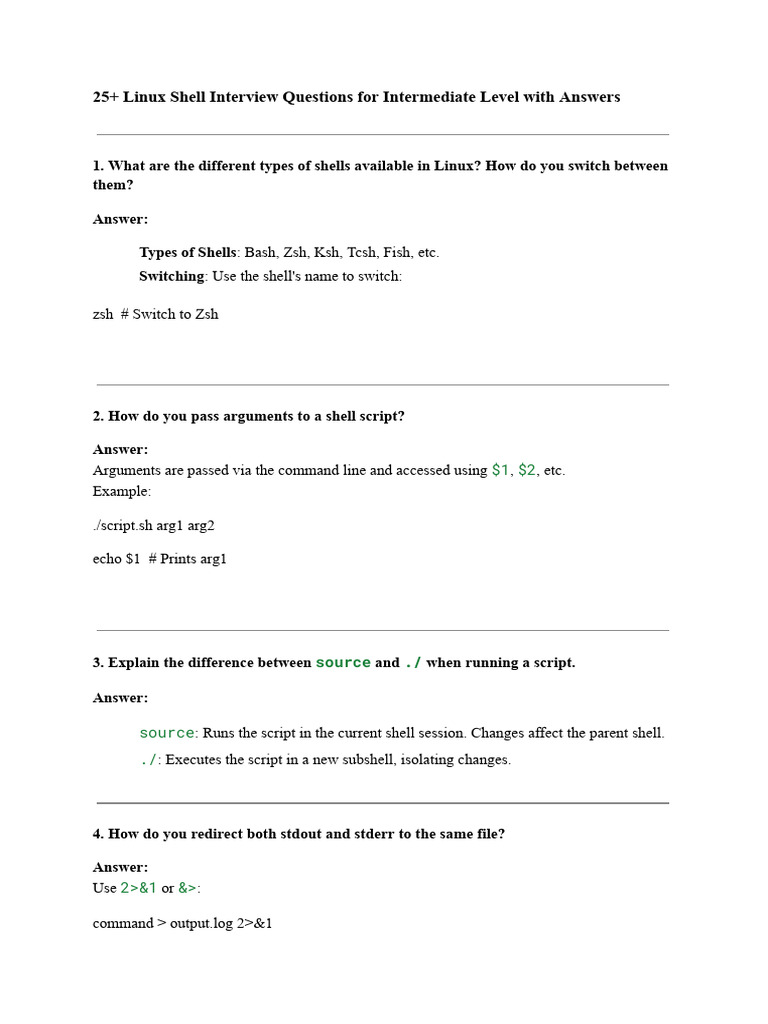 25 - Linux Shell Interview Questions For Intermediate Level With ...