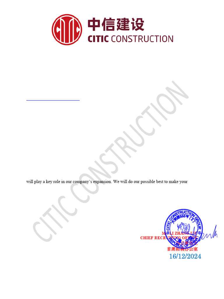 Civil Site Engineer LETTER OF EMPLOYMENT. | PDF