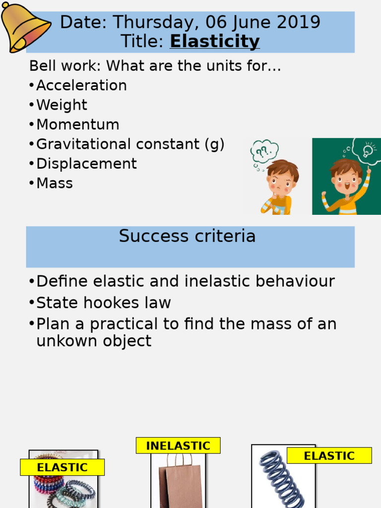 Understanding Elasticity and Hooke's Law | PDF | Elasticity (Physics ...