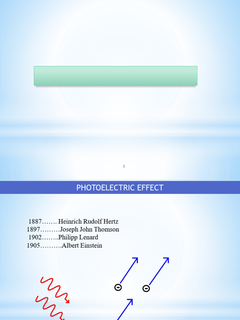 Photoelectric Effect | PDF | Photoelectric Effect | Electromagnetic ...