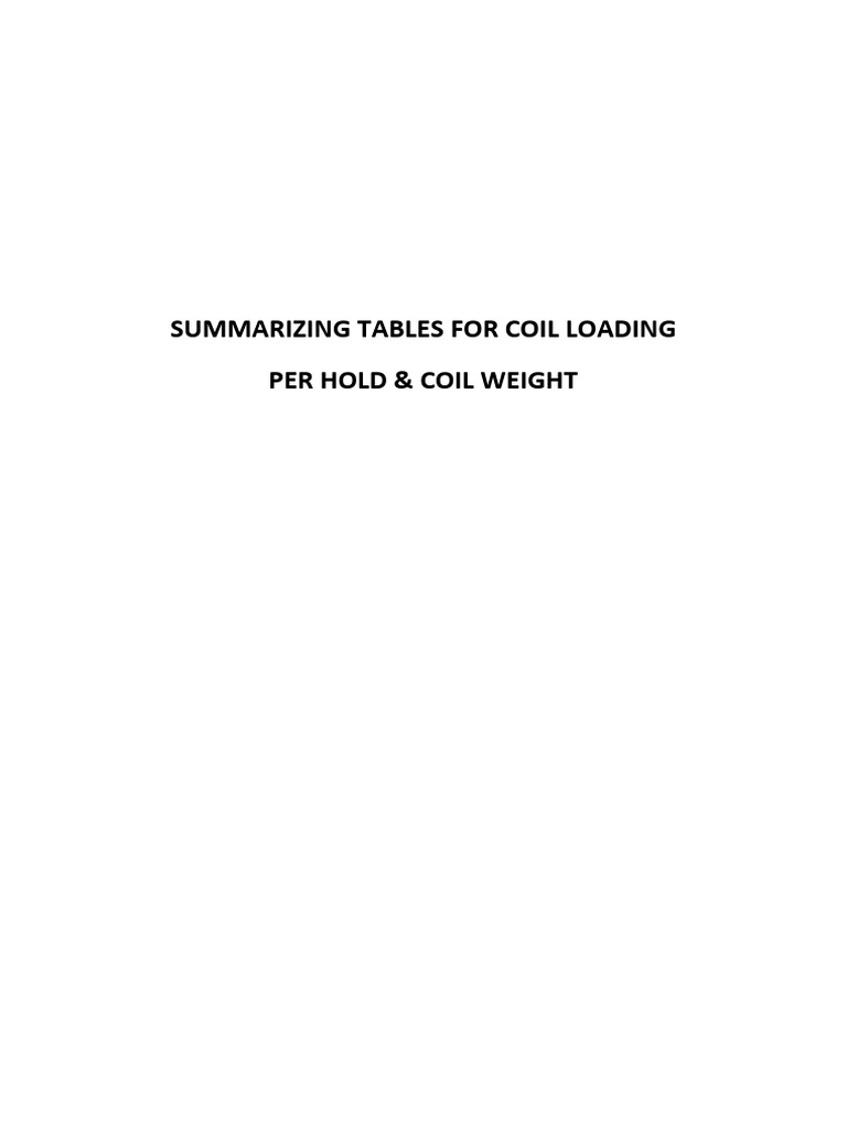 EXAMPLE - STEEL COIL LOADING TABLE REPORT | PDF