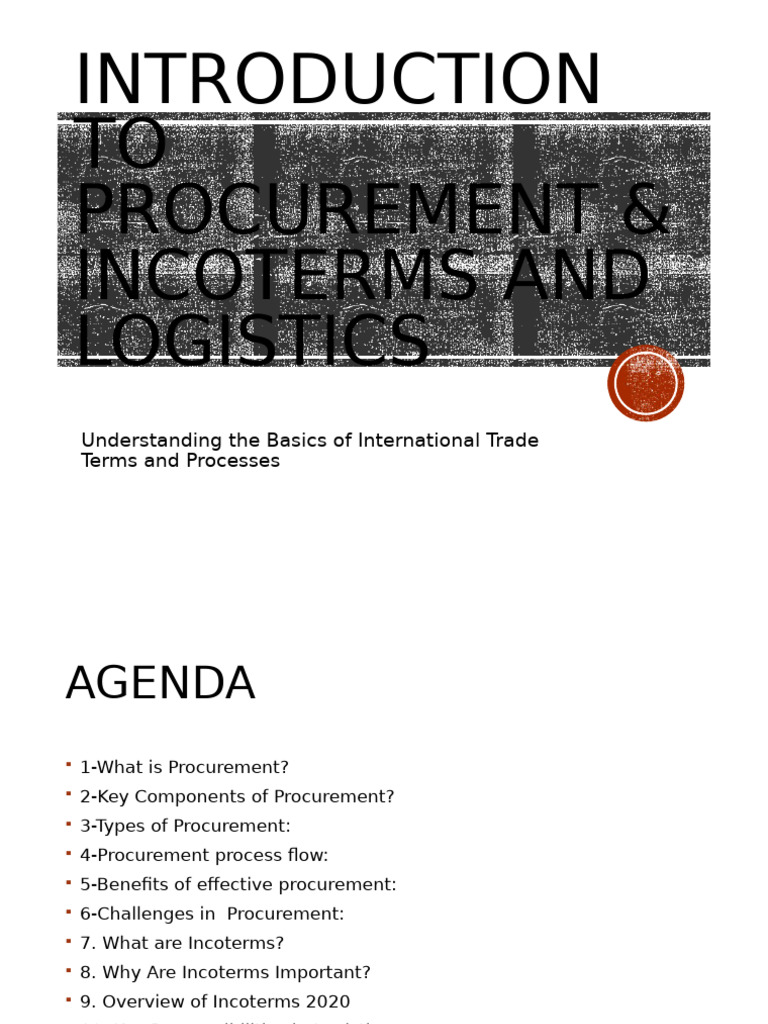 Introduction To Incoterms and Logistics | PDF | Procurement | Supply ...