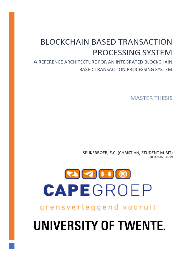 Blockchain Based Transaction Processing System (Design Scince) | PDF | Supply Chain | Business