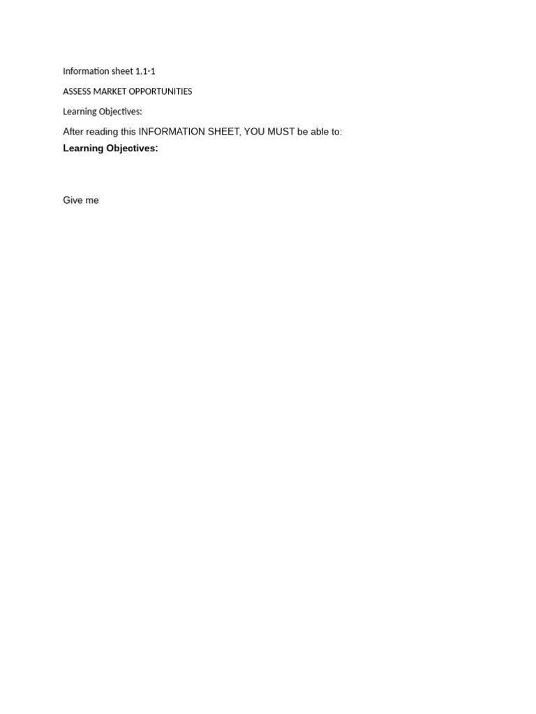 Information Sheet 1 | PDF
