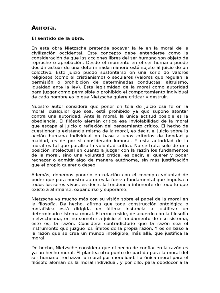 Aurora Introduccion Larga Al Libro | PDF | Moralidad | Immanuel Kant