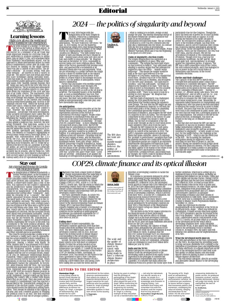 All English Editorials 01-01-2025 | PDF | Bharatiya Janata Party