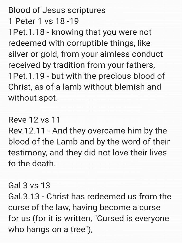 Blood of Jesus Verses | PDF