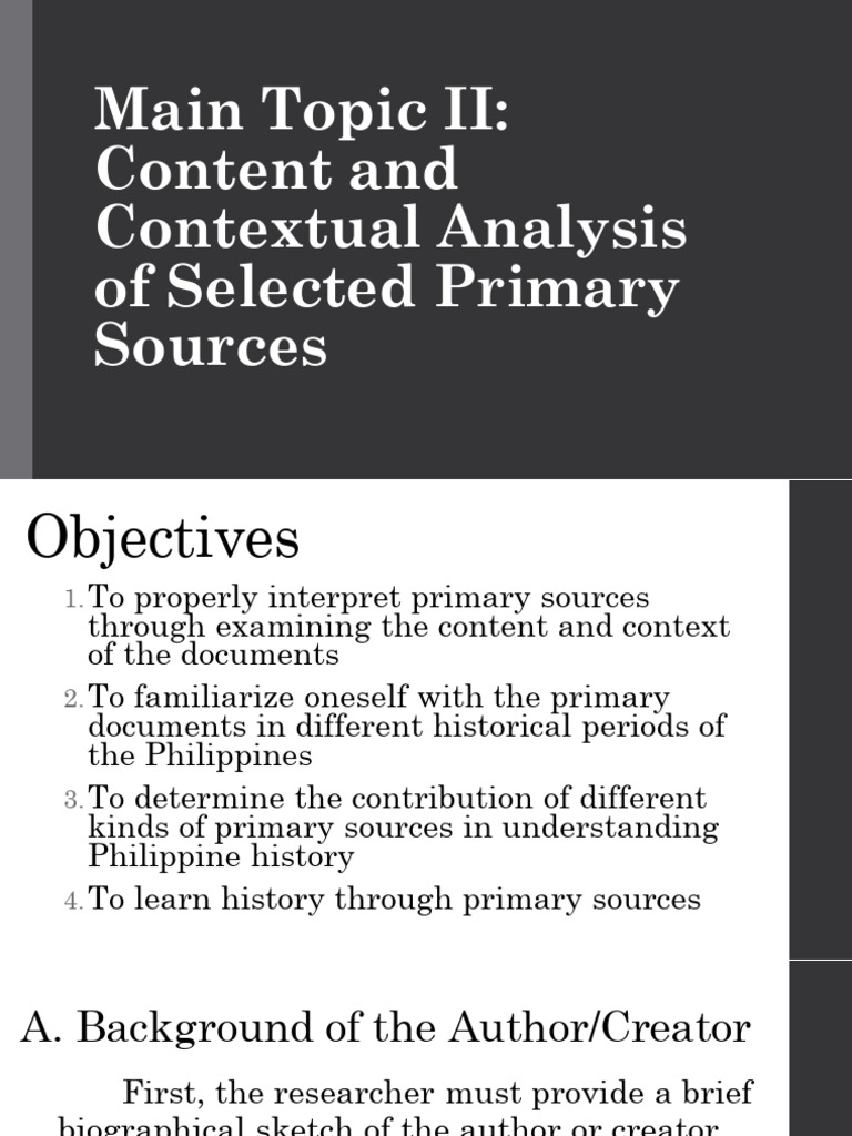 Content and Contextual Analysis of Selected Primary Sources | PDF | Bias | Human Communication