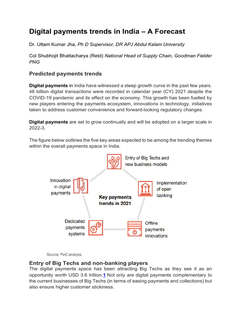 Digital Payments Trends in India | PDF | Financial Services | Banking