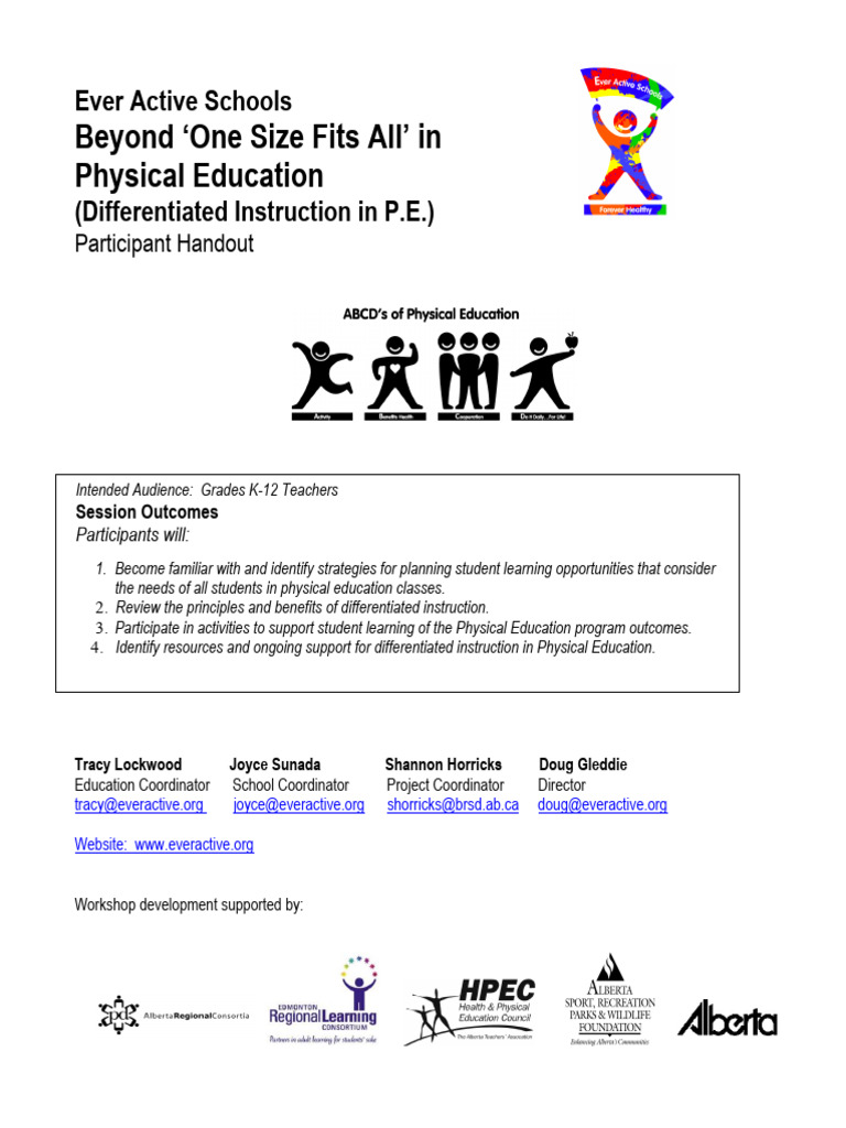 Differentiated Instruction in P.E. Guide | PDF | Differentiated ...