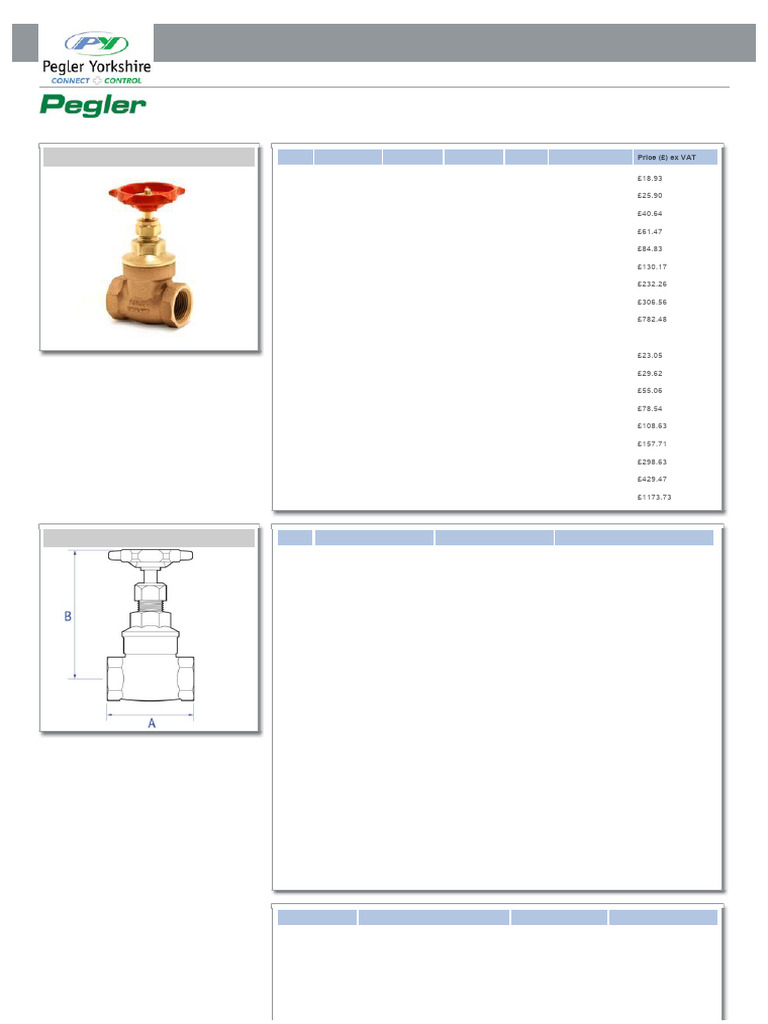 Bronze Gate Valve BS 5154 PN20 Details | PDF | Valve | Pipe (Fluid ...