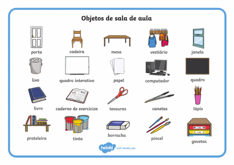 PT T C 7081 Vocabulario Ilustrado de Objetos de Sala de Aula Portugues ...