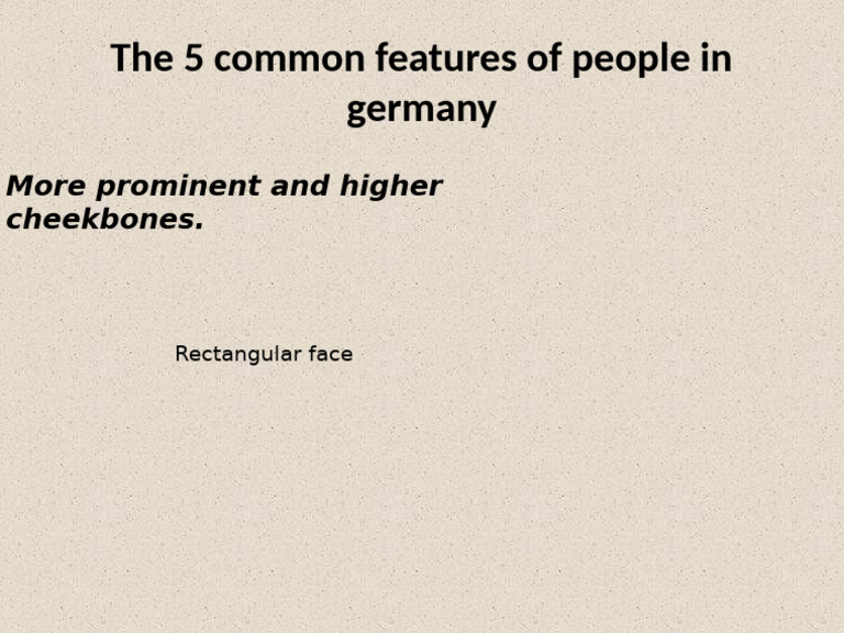 The 5 Common Features of People in Germany | PDF