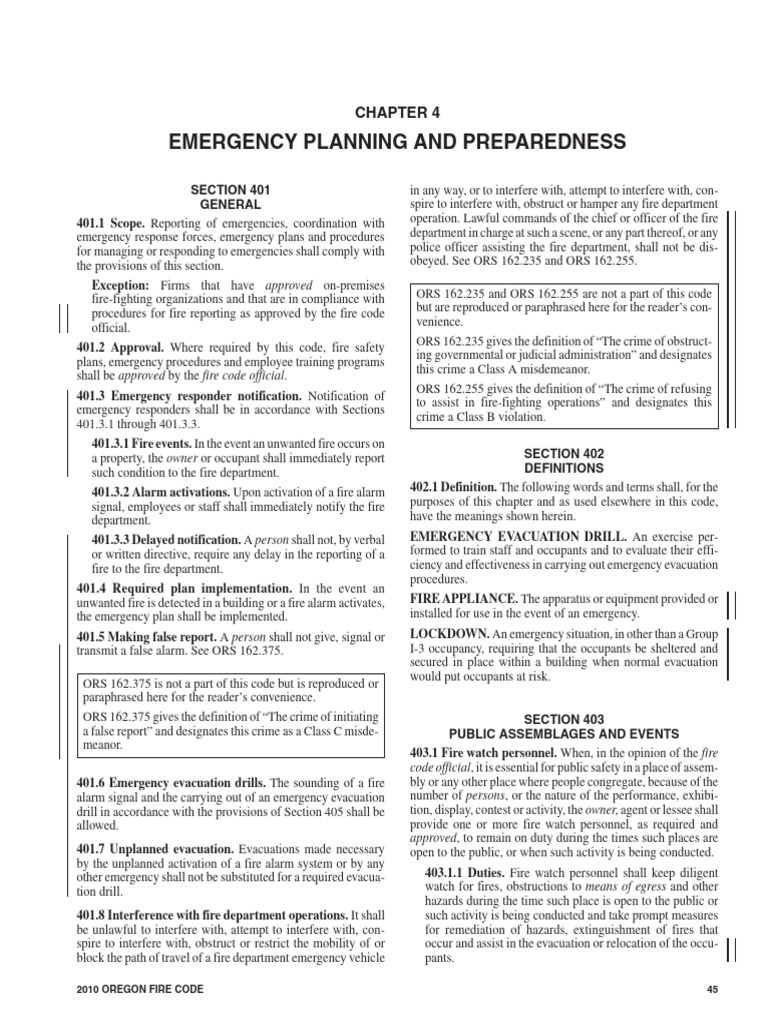 Chapter 4 - Emergency Planning and Preparedness | PDF | Fire Safety ...