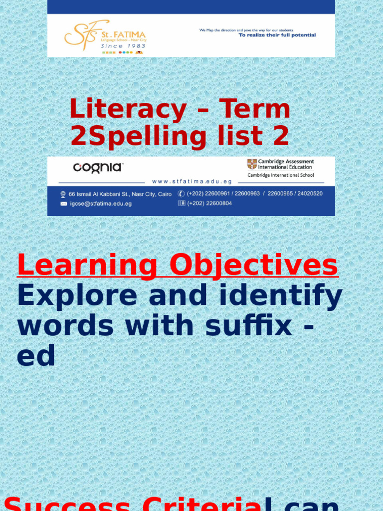 Mastering -ed Suffix Spelling Skills | PDF